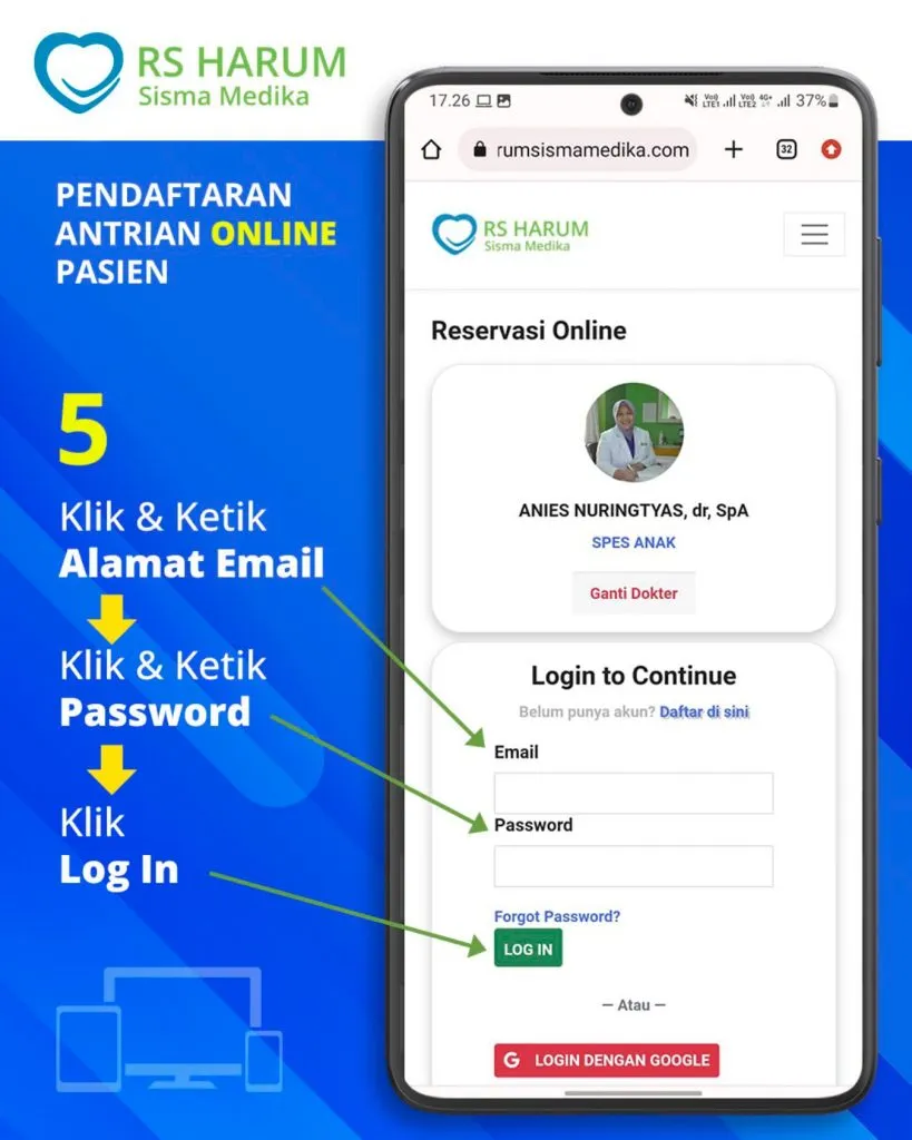 Pendaftaran Antrian Online Pasien - RS Harum Sisma Medika