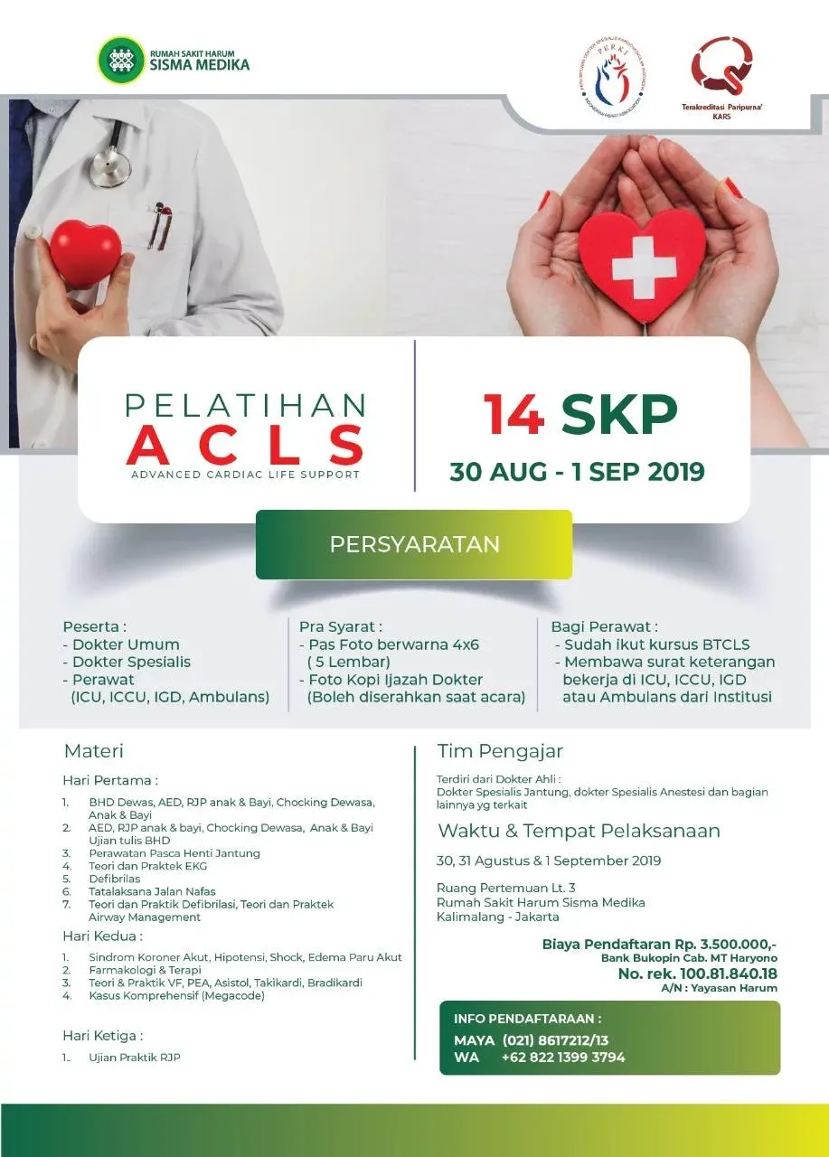 Kegiatan Pelatihan ACLS 30 Agustus - 1 September 2019 - Rumah Sakit ...